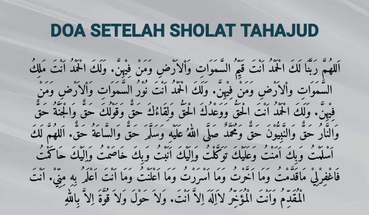 Doa Sesudah Sholat Tahajud Lengkap Arab, Latin, dan Terjemah – Pasundan ...