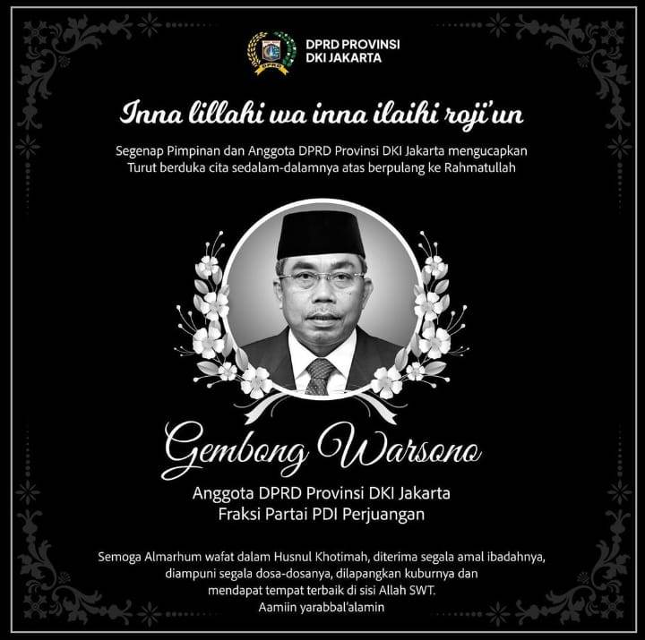 Gembong Warsono Politisi PDIP Meninggal Dunia, Dikabarkan Terkena ...