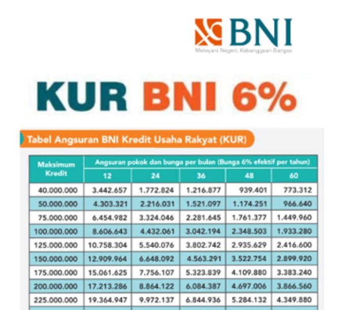 Tabel Angsuran KUR BNI 100 Juta Terbaru 2024, Cek Disini! – Pasundan ...