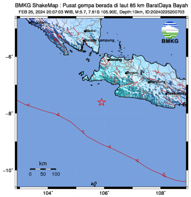 Semalam Banten dilanda gempa dengan kekuatan 5,7 skala Richter, Getaran Gempa Dirasakan Hingga ...
